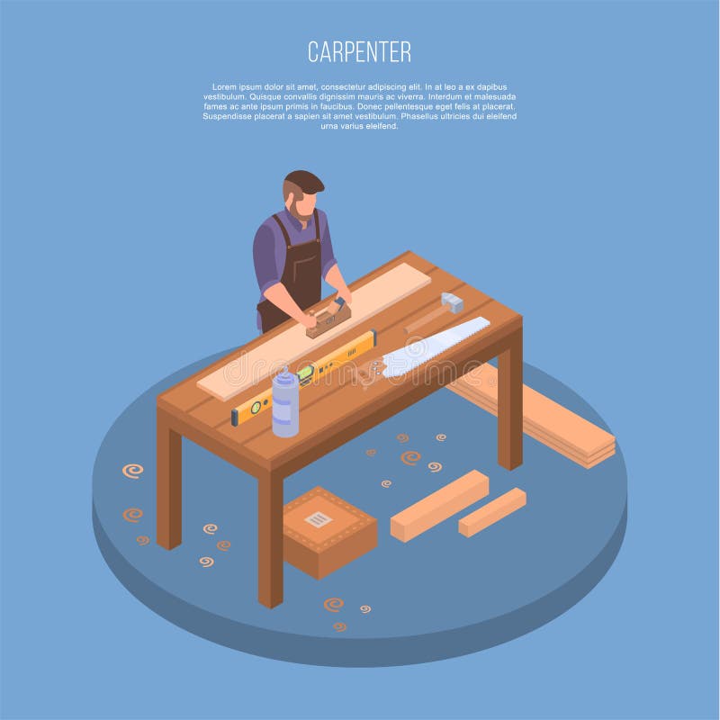 Carpenter Concept Background, Isometric Style Stock Vector ... Carpenter Concept Background, Isometric Style Stock Vector ...