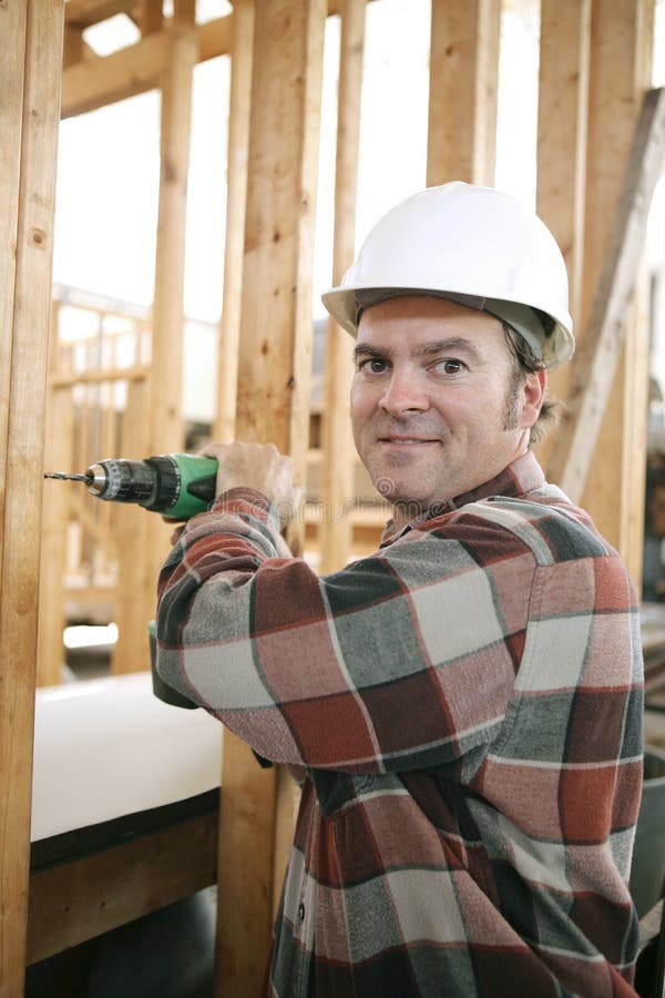 Carpenter on Construction Site Stock Image - Image of remodel ...