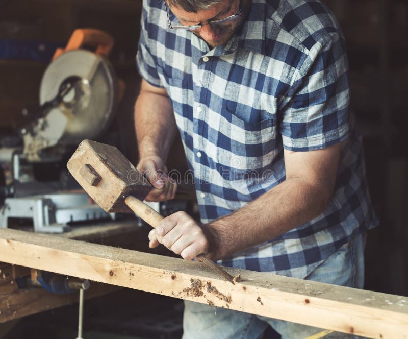 Carpenter Craftsman Lumber Timber Woodwork Concept Stock Image - Image ...