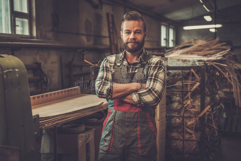 Carpenter Doing His Job in Carpentry. Stock Image - Image of joinery ...