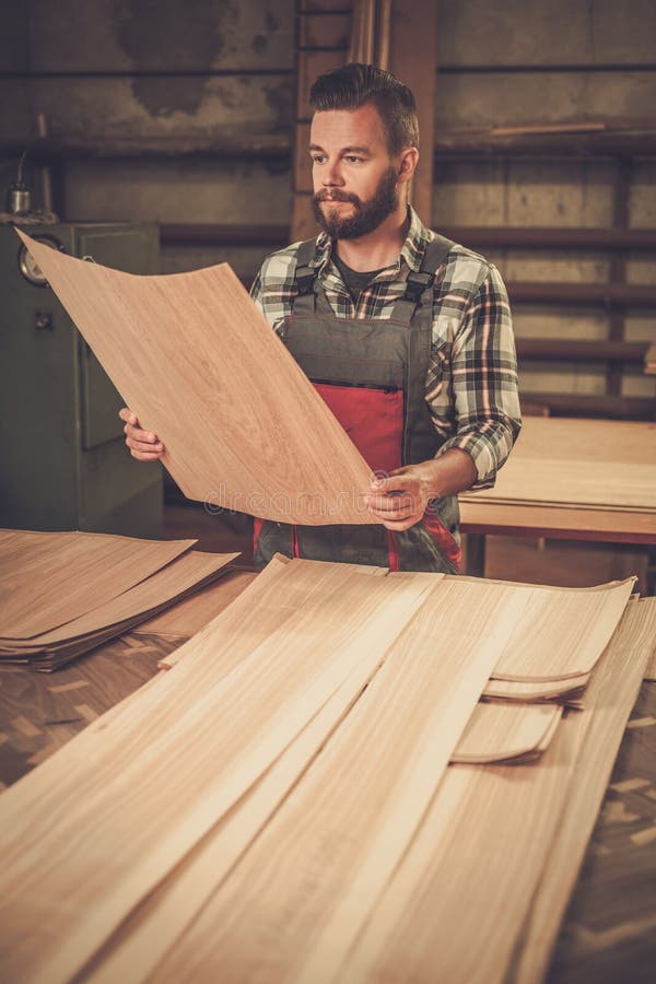 Carpenter Doing His Work in Carpentry Workshop. Stock Photo - Image of ...