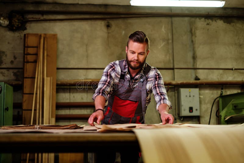 Carpenter Doing His Job in Carpentry. Stock Photo - Image of craftsman ...