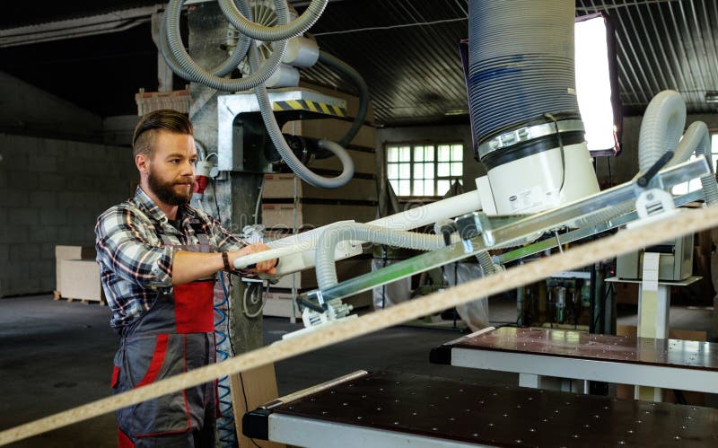 Carpenter Doing His Job in Carpentry Workshop Stock Photo - Image of ...