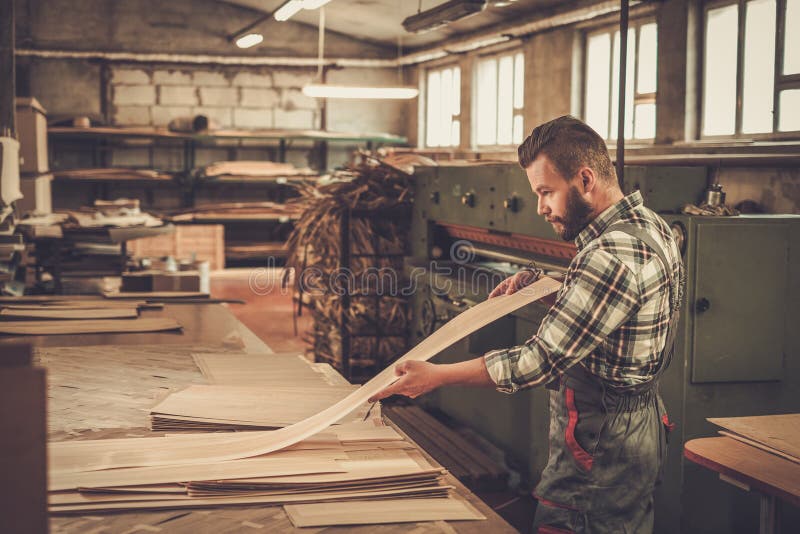 Carpenter Doing His Work in Carpentry Workshop. Stock Photo - Image of ...