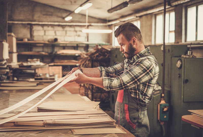 Carpenter Doing His Work in Carpentry Workshop. Stock Photo - Image of ...