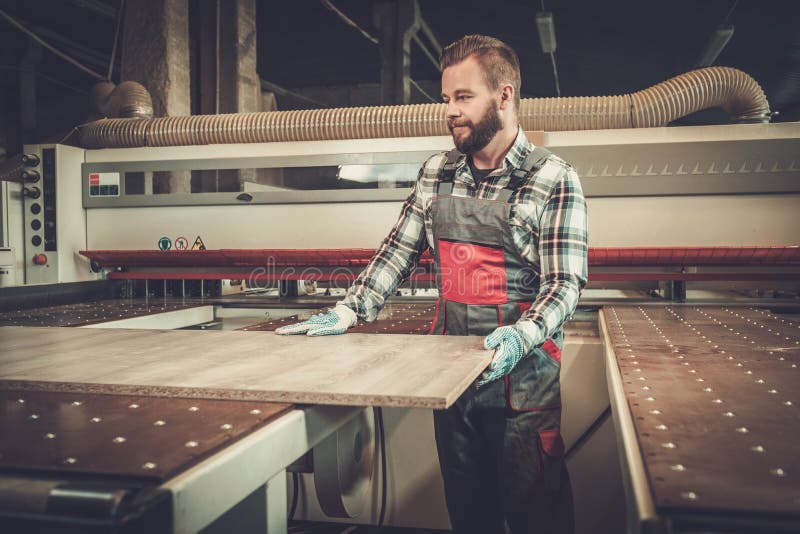 Carpenter Doing His Work in Carpentry Workshop. Stock Photo - Image of ...