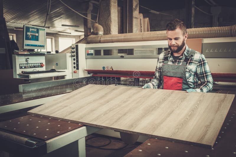 Carpenter Doing His Work in Carpentry Workshop. Stock Photo - Image of ...