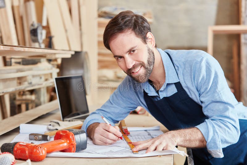 Carpenter drawing with joy stock image. Image of collar - 88521799