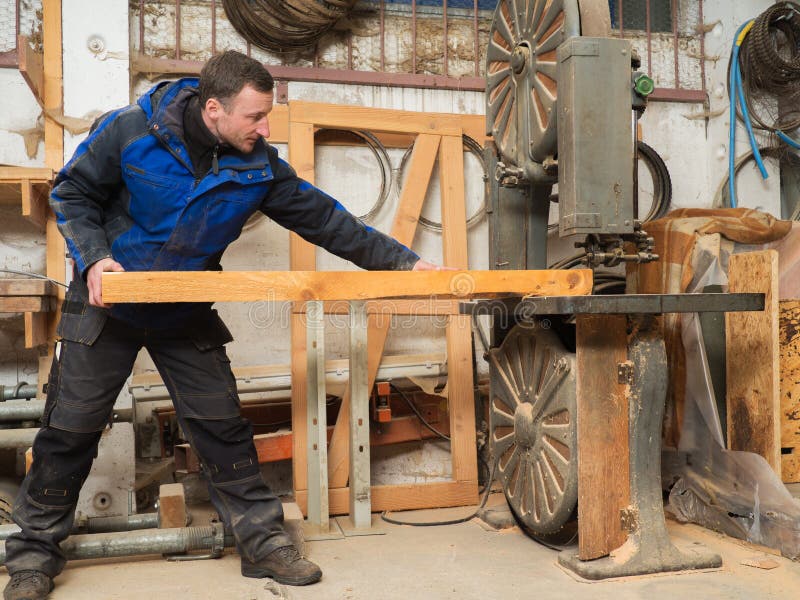 Carpenter on an Electric Saw Machine Stock Image - Image of occupation ...