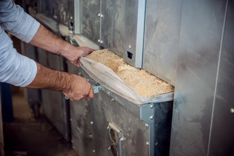 A Carpenter Empties the Containers of an Extractor or Exhaust System ...