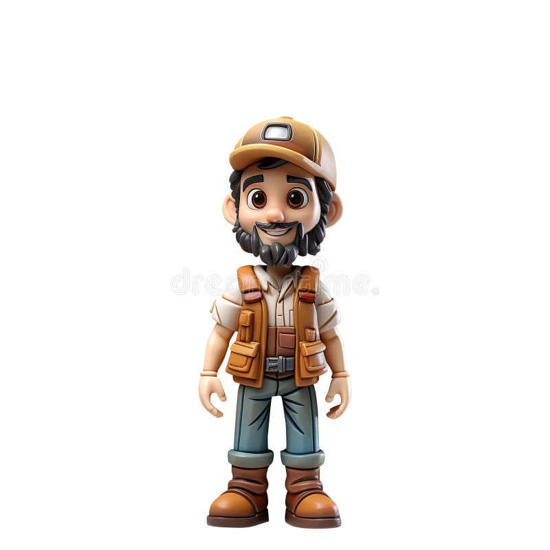 Carpenter Figure Model Standing on White Background, AI Generated Stock ...