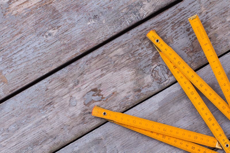 Carpenter folding ruler. stock image. Image of length - 149514821