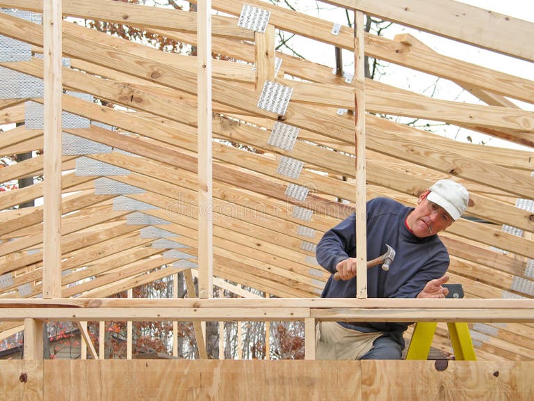 Carpenter framing house stock photo. Image of male, framing - 7100076