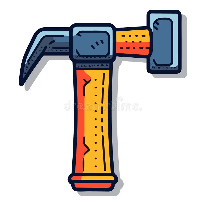Carpenter Hammer in Flat Style. Hammer Isolated Icon with Shadow. Stock ...