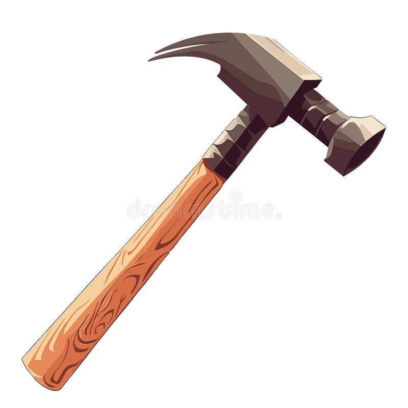 Carpenter Hammer in Flat Style. Hammer Isolated Icon with Shadow. Stock ...