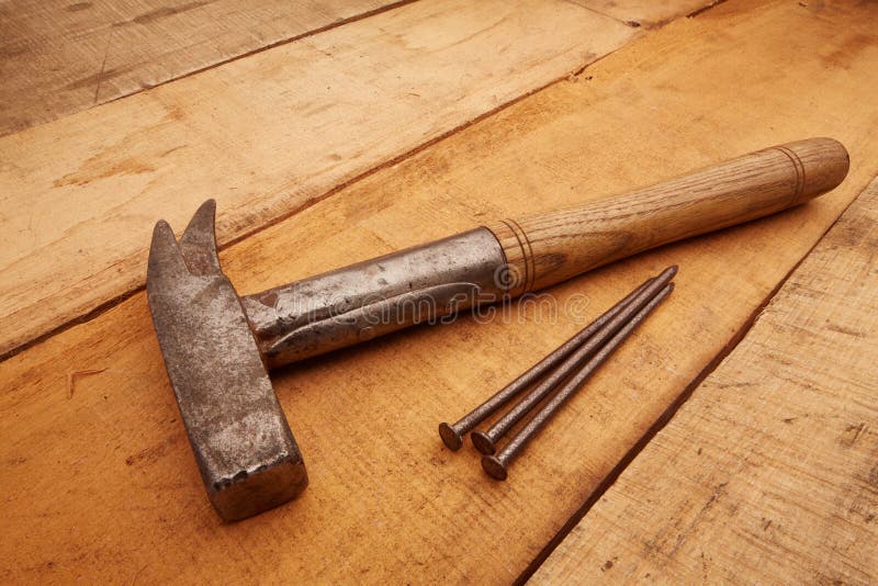 Carpenter hammer on wood stock photo. Image of wood, hatchet - 46968984