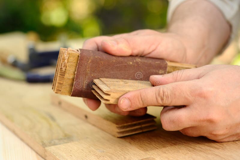 Carpenter Hands at Work with Wood Stock Photo - Image of carpenters ...