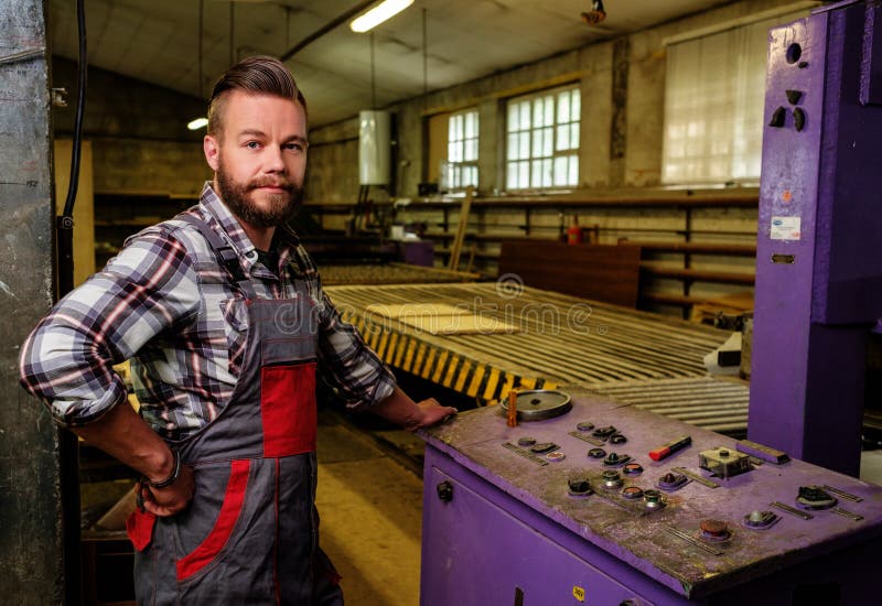 Carpenter on His Workplace in Carpentry Workshop Stock Photo - Image of ...