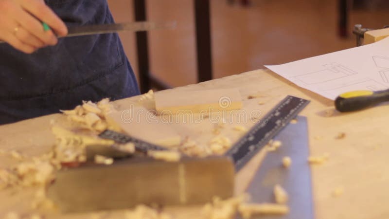 Carpenter Labor Master Work with Wood Stock Footage - Video of economy ...