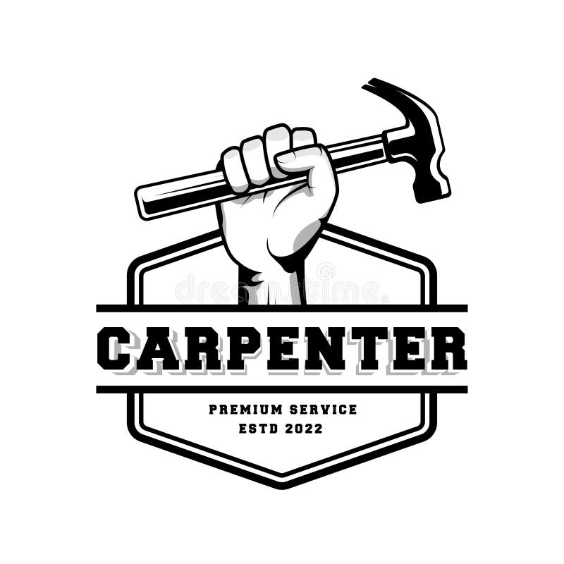 Carpenter Logo Design in Rustic Retro Vintage Style. Handyman Logo ...