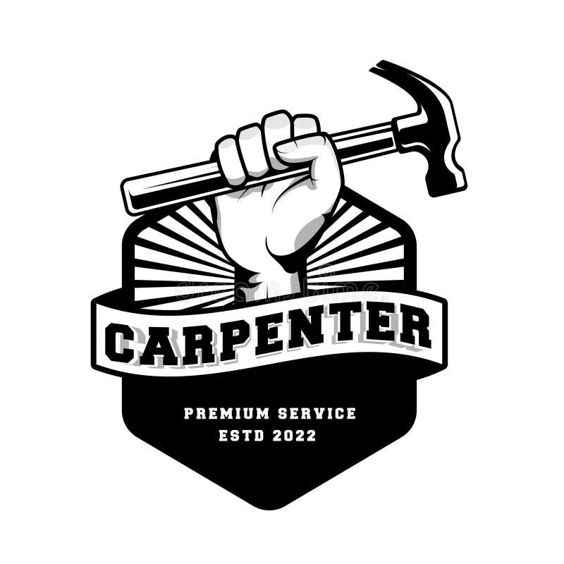 Carpenter Logo Design in Rustic Retro Vintage Style. Handyman Logo ...