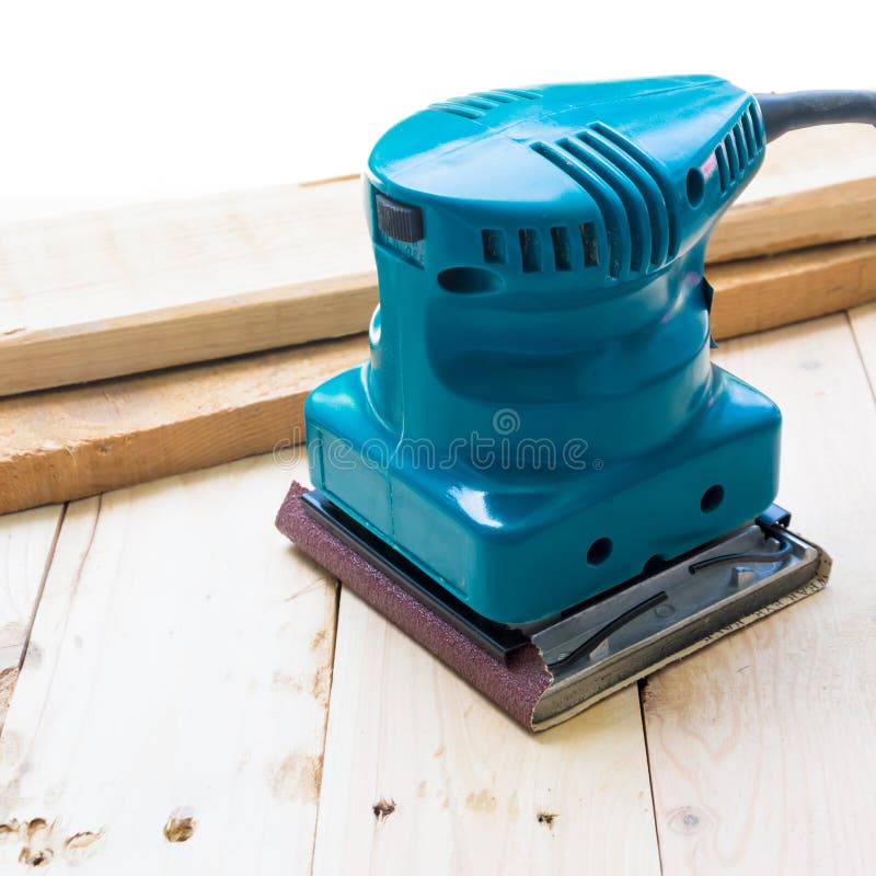 Carpenter with Machine Sanding Stock Image - Image of maker, plank ...