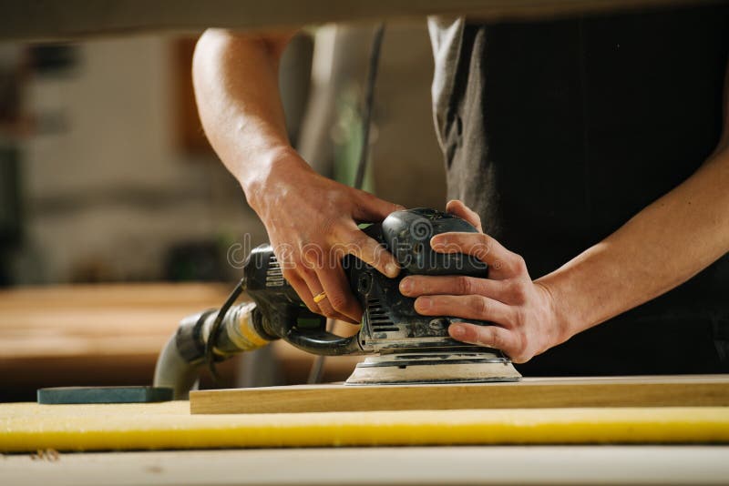 Carpenter is Making Furniture on Order in a Workshop Stock Photo ...