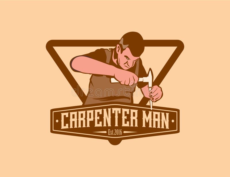 Carpenter Man stock vector. Illustration of retro, industries - 84658860