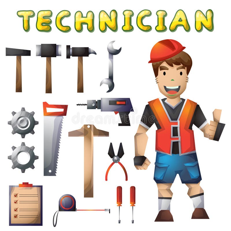 Carpenter Man with Separated Layers Stock Vector - Illustration of ...