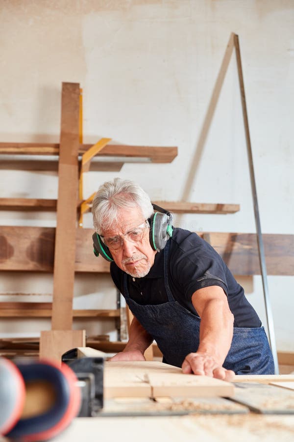 Carpenter Master Works on the Circular Saw Stock Photo - Image of ...