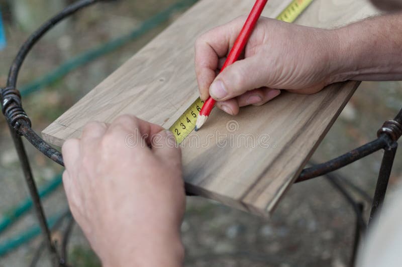 Carpenter Measuring Product with Ruler Stock Photo - Image of ruler ...