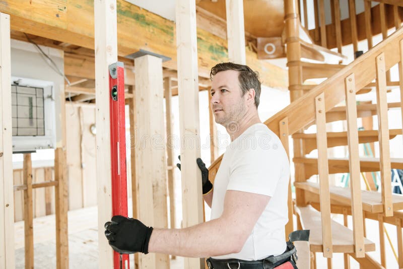 Carpenter Men Working in an Old House Stock Photo - Image of person ...