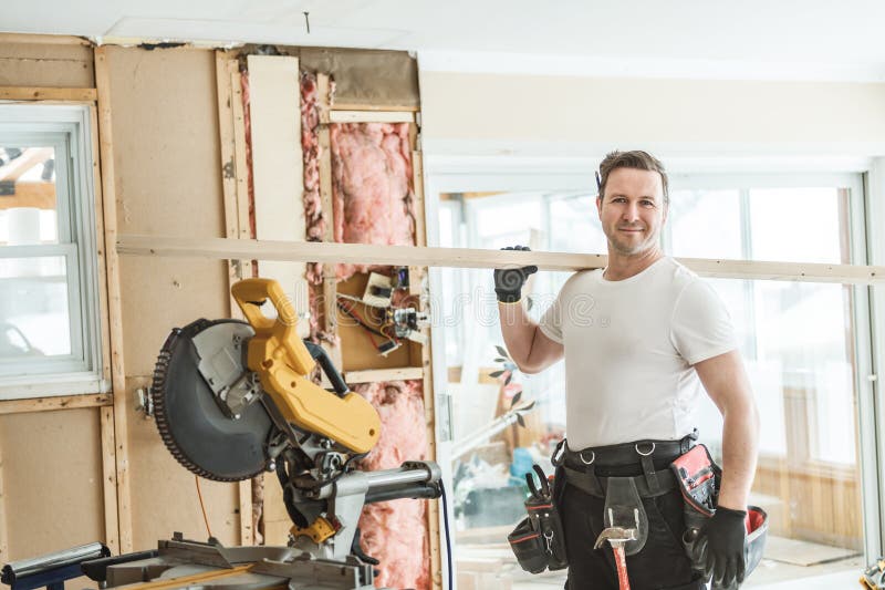 Carpenter Men Working in an Old House Stock Image - Image of contractor ...