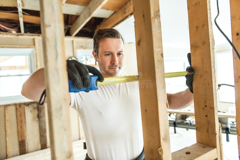 Carpenter Men Working in an Old House Stock Image - Image of manual ...