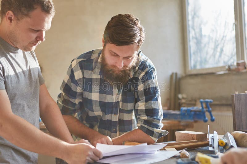 Carpenter with Order on a Sheet of Paper Stock Image - Image of order ...
