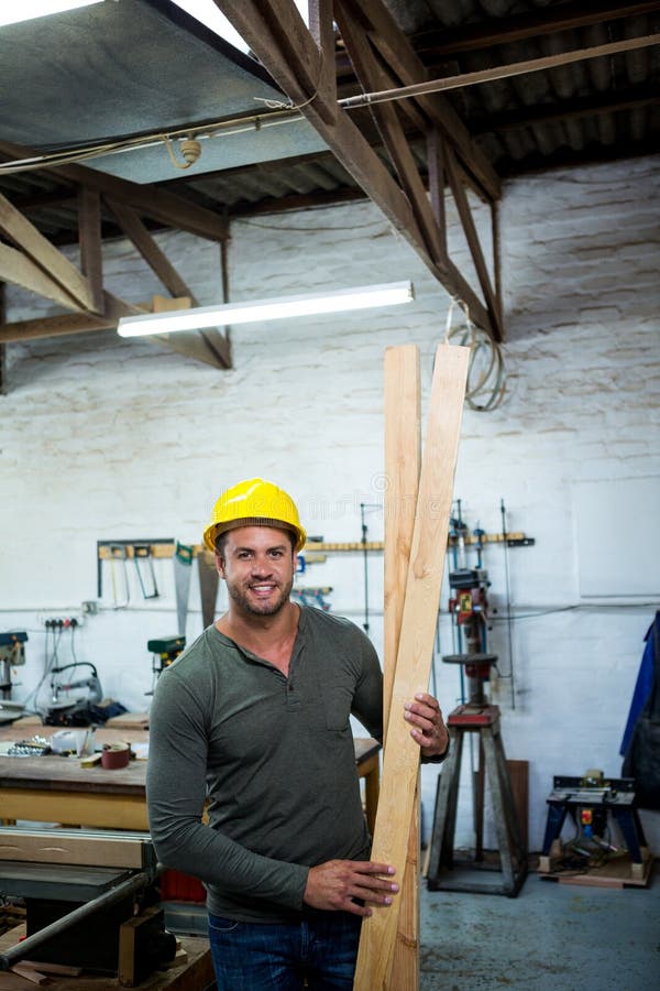 Carpenter is Posing with His Craft Stock Photo - Image of happy ...