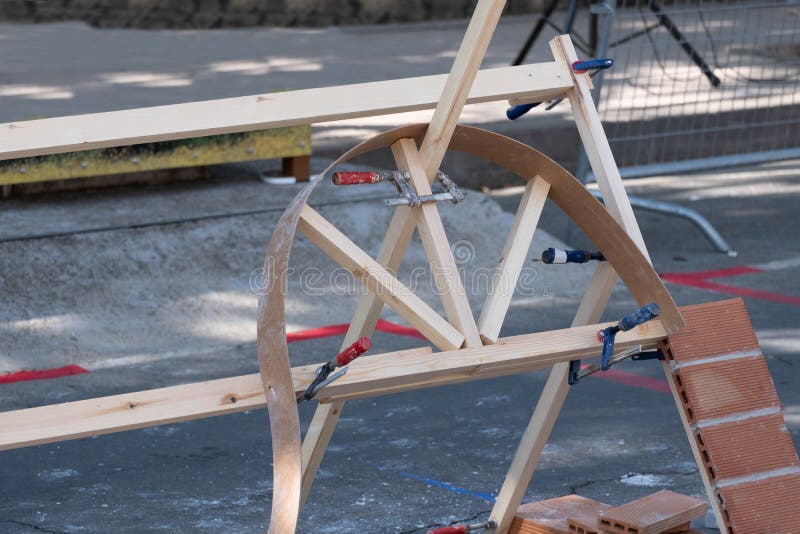 A Carpenter`s Clamp Clamps Two Pieces of Wood Together To Form the ...