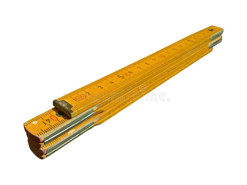 Carpenter`s Folding Ruler Yellow Isolated Stock Photo - Image of ...