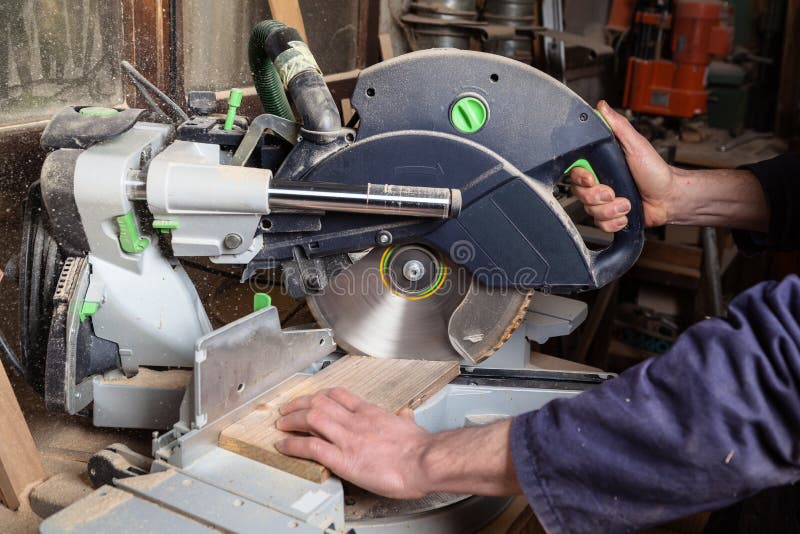 Carpenter Working on Woodworking Machines in Carpe Stock Photo - Image ...