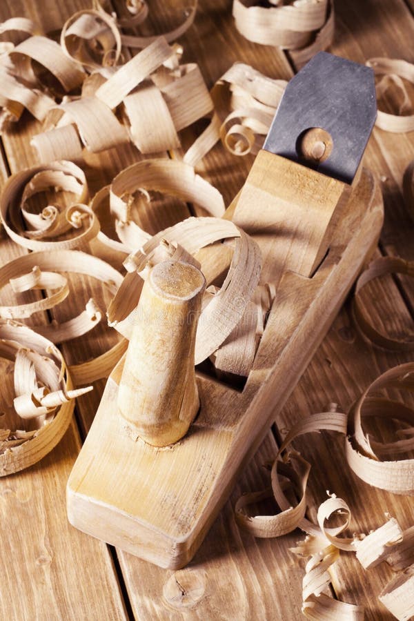 Carpenter S Plane and Shaving Stock Photo - Image of home, knife: 35046504