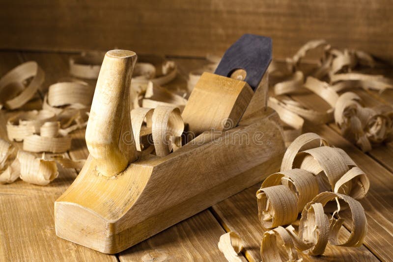 Carpenter S Plane and Shaving Stock Photo - Image of home, knife: 35046504