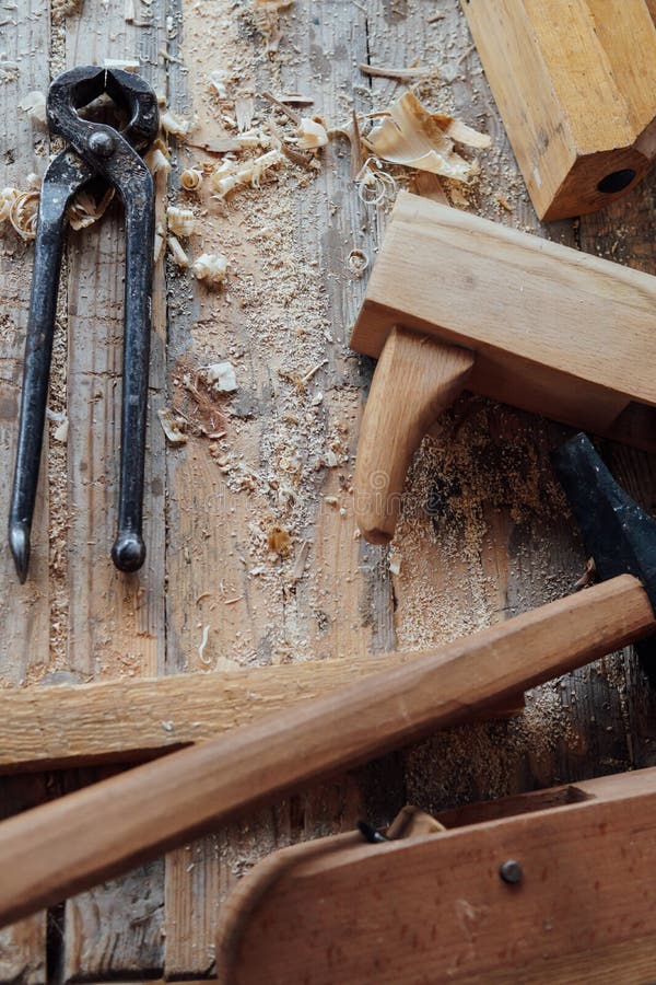 Carpenter`s Tools To Work with Tree Shirt Stock Image - Image of hand ...