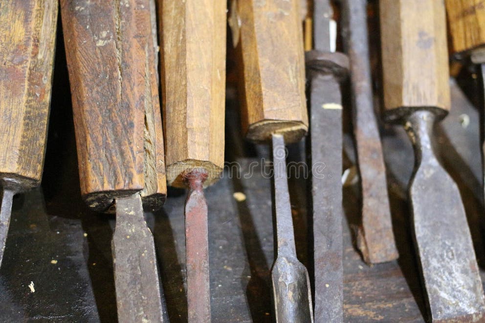 Hand Chisels, Carpenter S Tools in Workshop Stock Image - Image of ...