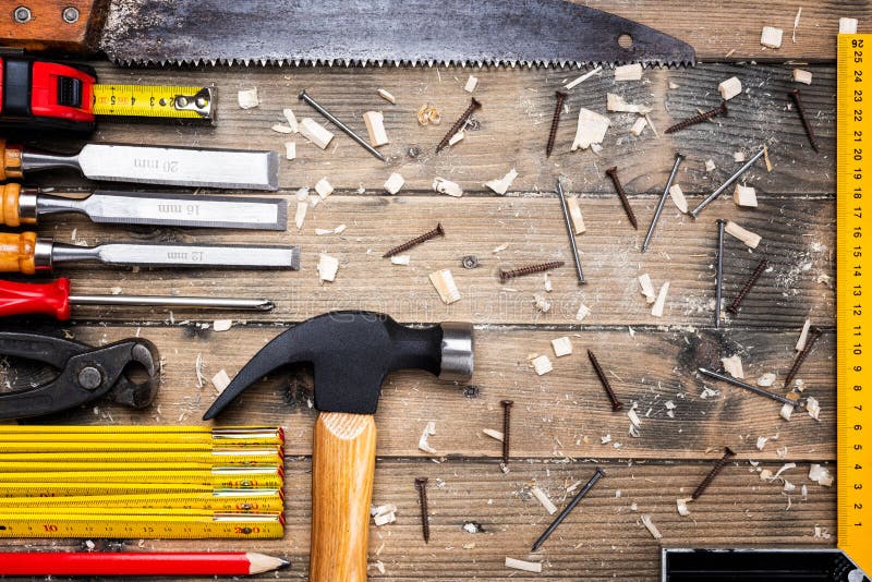 Carpenter`s Work Tools. Carpentry Stock Photo - Image of carpentry ...