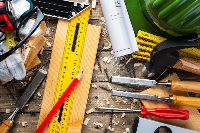 Carpenter`s Work Tools. Carpentry Stock Image - Image of restoration ...