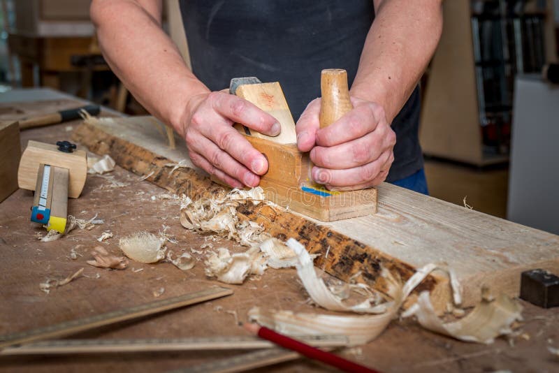 Carpenter sanding wood stock photo. Image of adult, working - 3721388