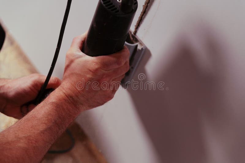 Carpenter Saws a Wooden Shelf Stock Photo - Image of dedicated, arms ...