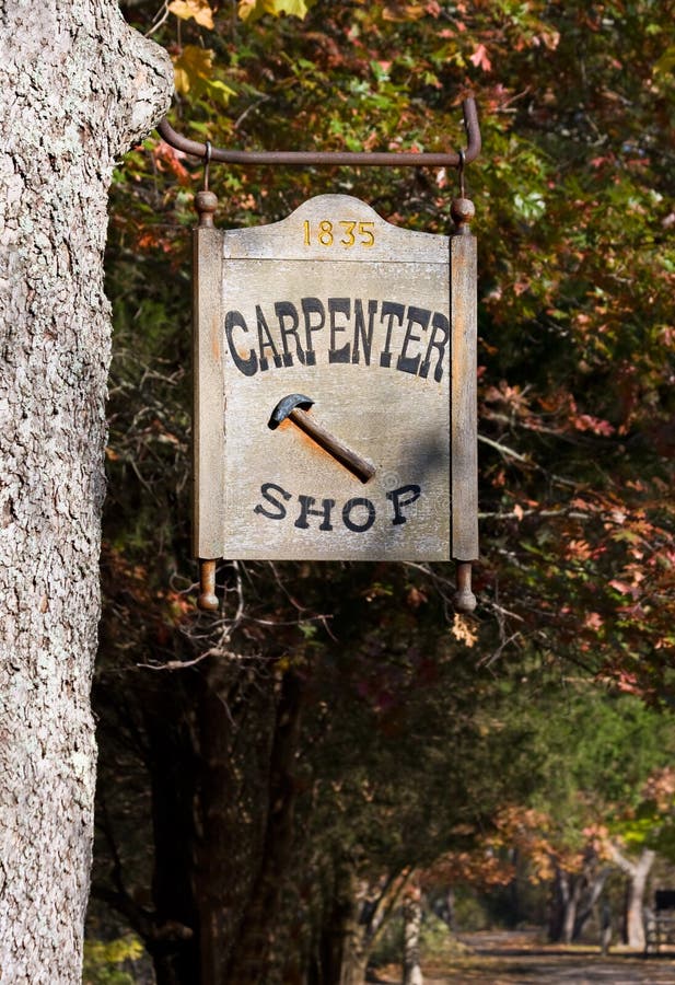 Carpenter Shop Sign stock image. Image of 19th, hang, history - 3982969