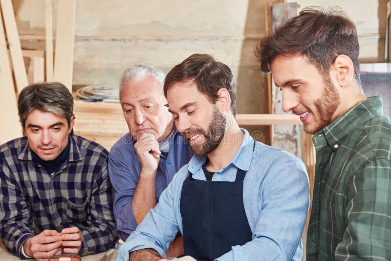 Carpenter Team in Meeting As Group Stock Image - Image of woodworker ...