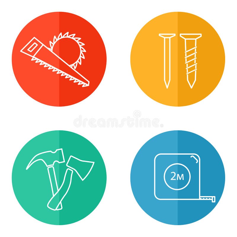 Carpenter Tools Icon Set Vector Stock Vector - Illustration of graphic ...